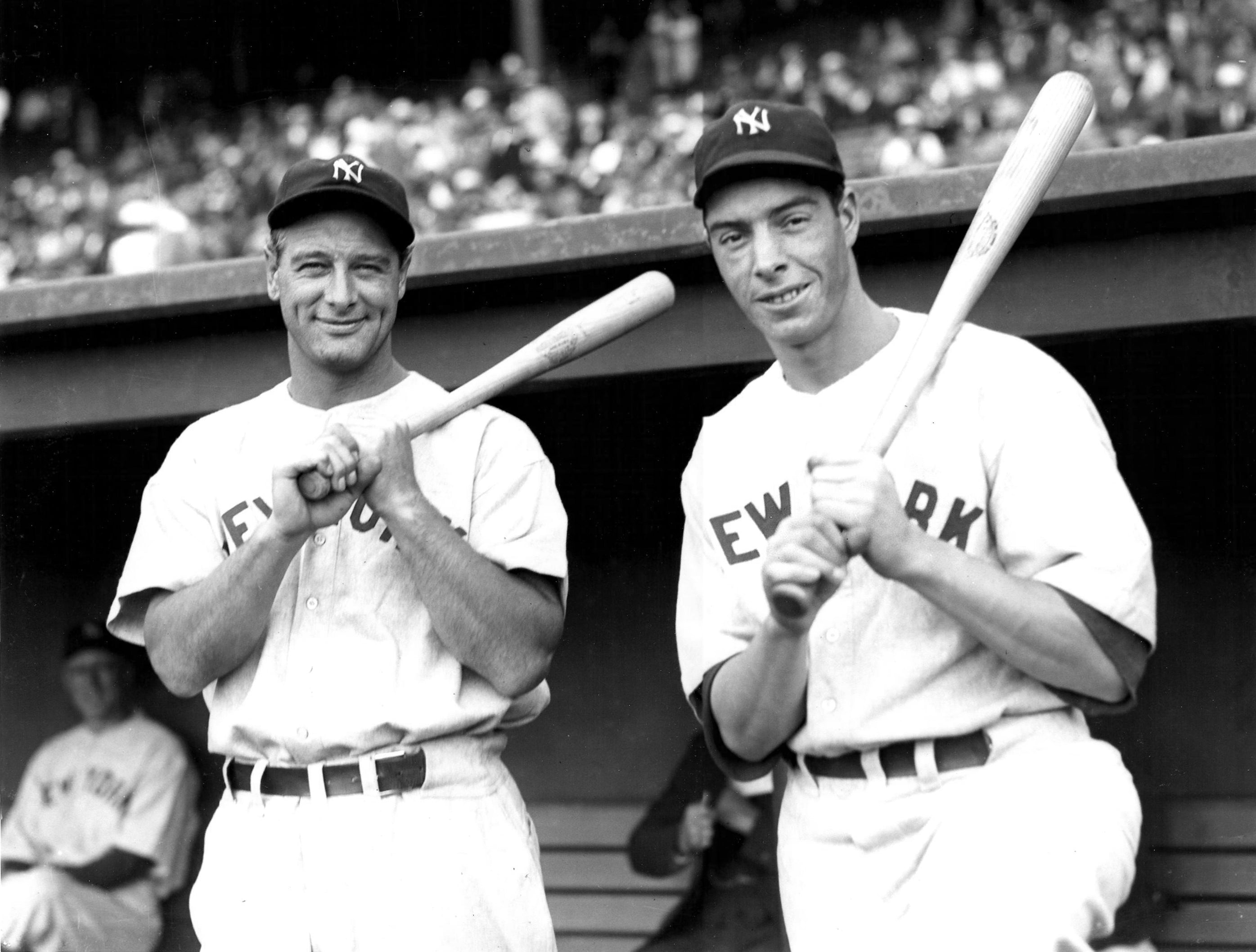New York Yankees Joe DiMaggio & Lou Gehrig in 1934 Classic Photograph ...